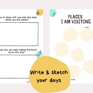 Kids Travel Journal Printable Digital PDF Road Trip Daily Memory Book ...