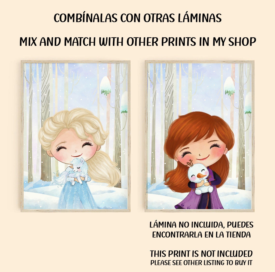 Elsa Nursery Wall Art Prints, Princess Wall Decor for Baby Room, Ice ...