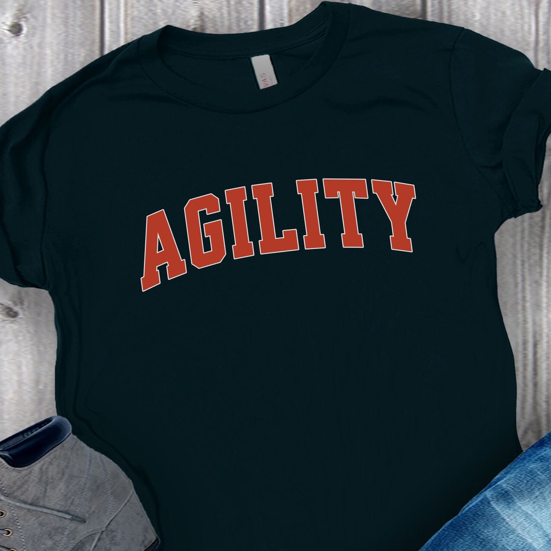 Agility T-shirt, Agility Shirts, Agility Tshirt, Dog Sports Shirts, Dog Agility Tee, Varsity ...