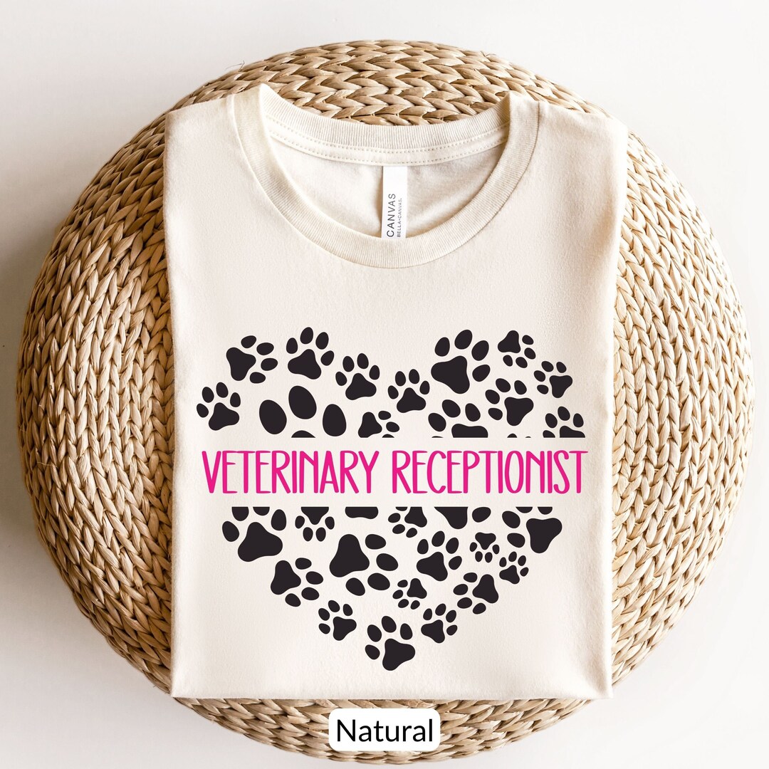 Vet Receptionist T-shirt, Cute Vet Clinic Shirt for Woman, Veterinary ...