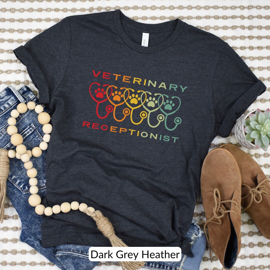 Vet Receptionist T-shirt, Front Office Staff Tshirt for Veterinary ...