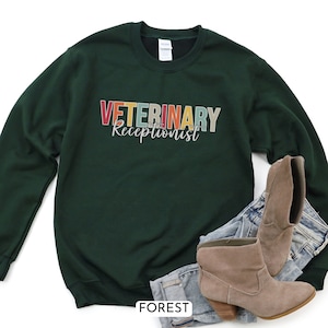 Vet Receptionist Sweatshirt, Trendy Vet Reception Sweater, Veterinarian ...