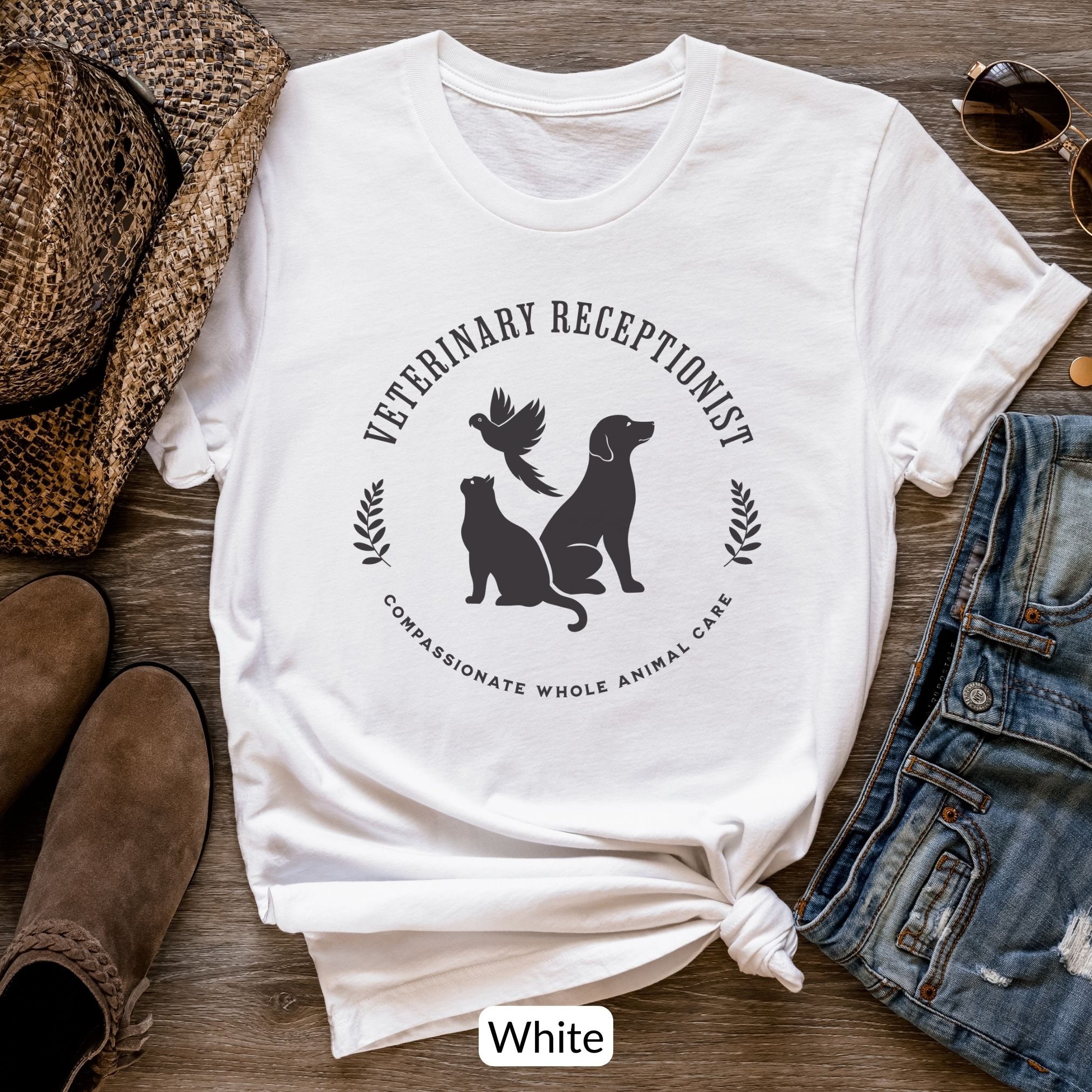 Vintage Style Veterinary Receptionist Tee Vet Reception - Etsy