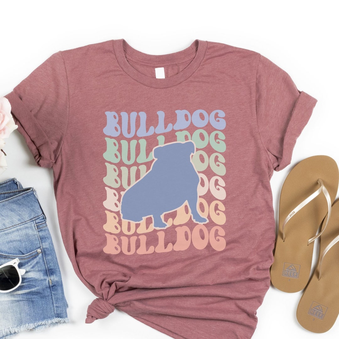 Bulldog T-shirt, Bull Dog, English Bulldog, Retro Dog Shirt, Dogmom ...