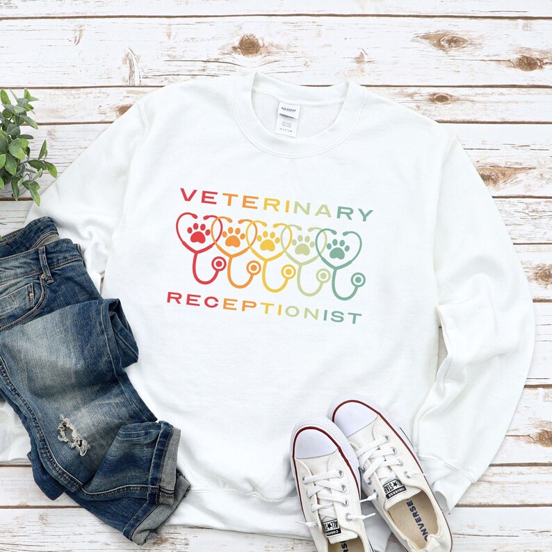 Vet Receptionist Sweatshirt Vet Clinic Apparel Vet Staff - Etsy