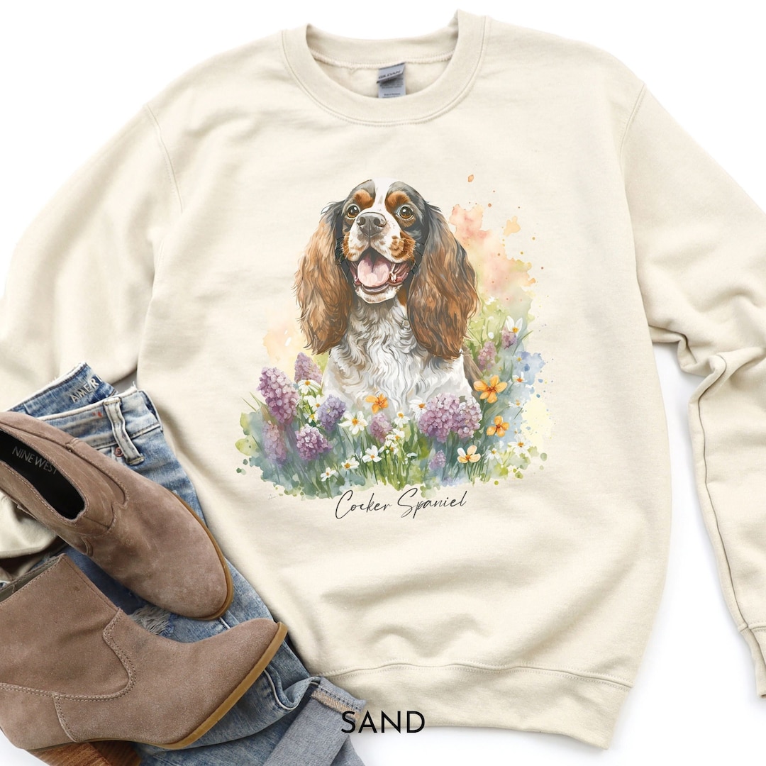 Watercolor Cocker Spaniel Sweatshirt, Cocker Mom, Cocker Spaniel Gift ...
