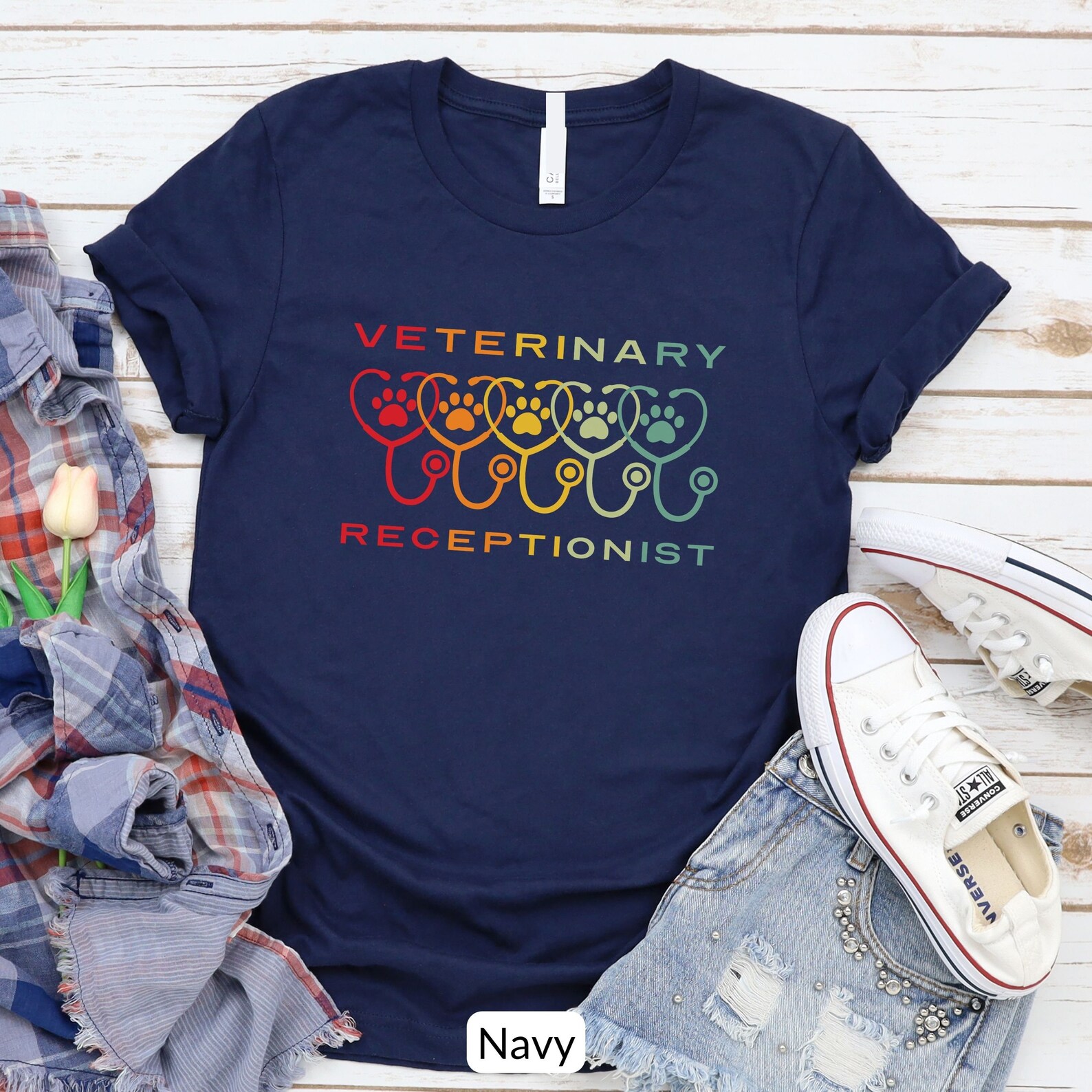 Vet Receptionist T-shirt, Front Office Staff Tshirt for Veterinary ...