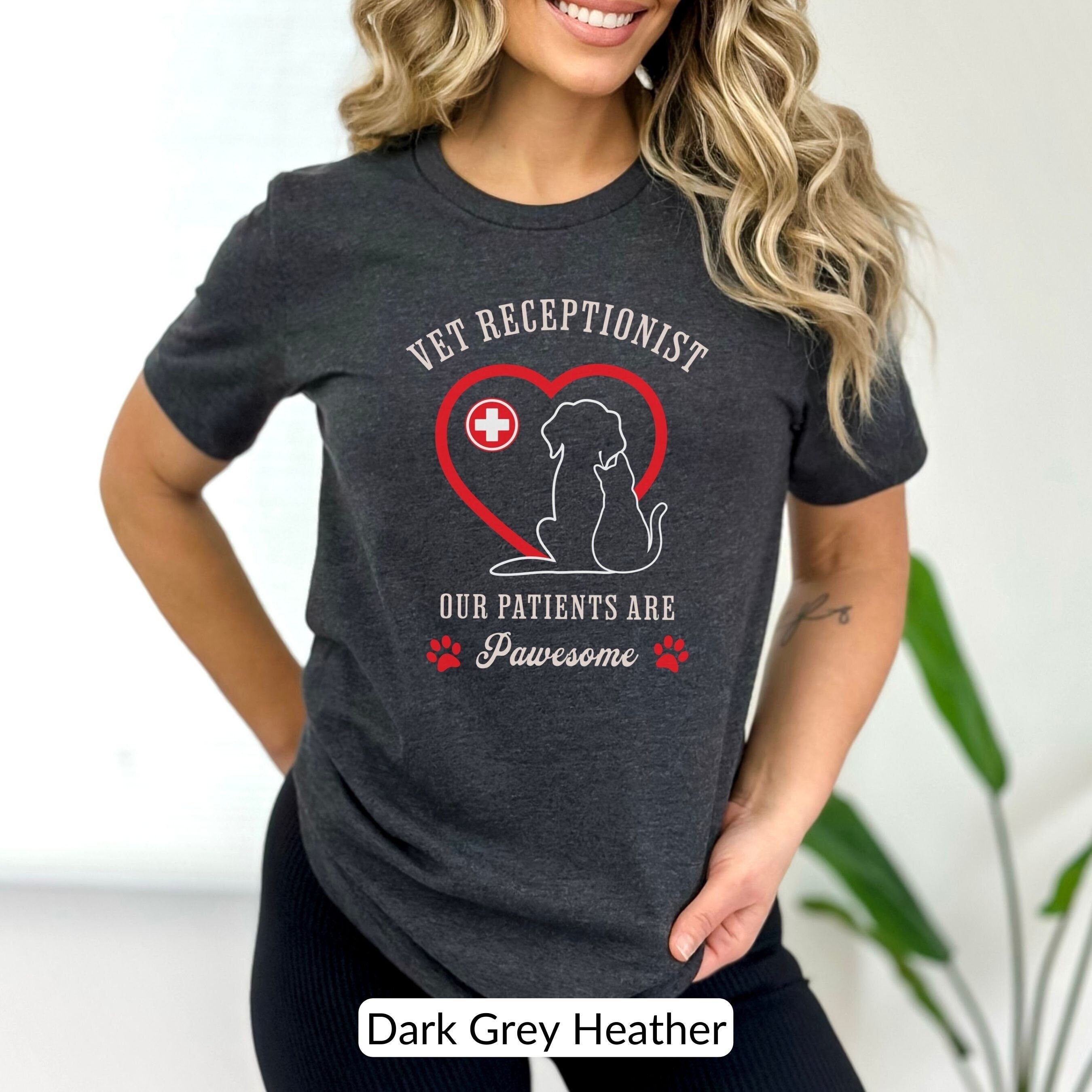 Vet Receptionist T-shirt for Veterinary Staff Shirts Vet Clinic Gift ...