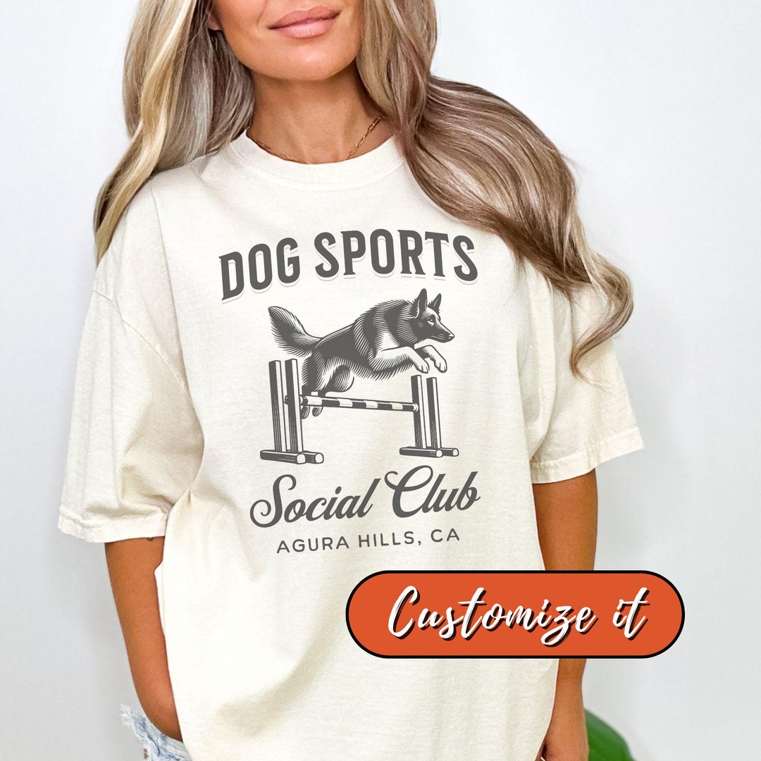 Custom Dog Sports Social Club T-shirt, Dog Sports Gift, Personalized ...