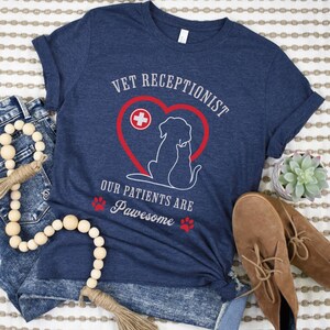 Vet Receptionist T-shirt for Veterinary Staff Shirts Vet Clinic Gift ...