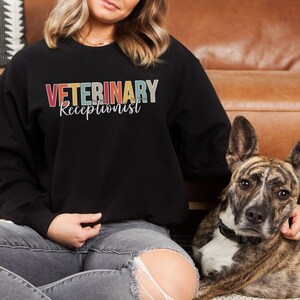 Vet Receptionist Sweatshirt, Trendy Vet Reception Sweater, Veterinarian ...