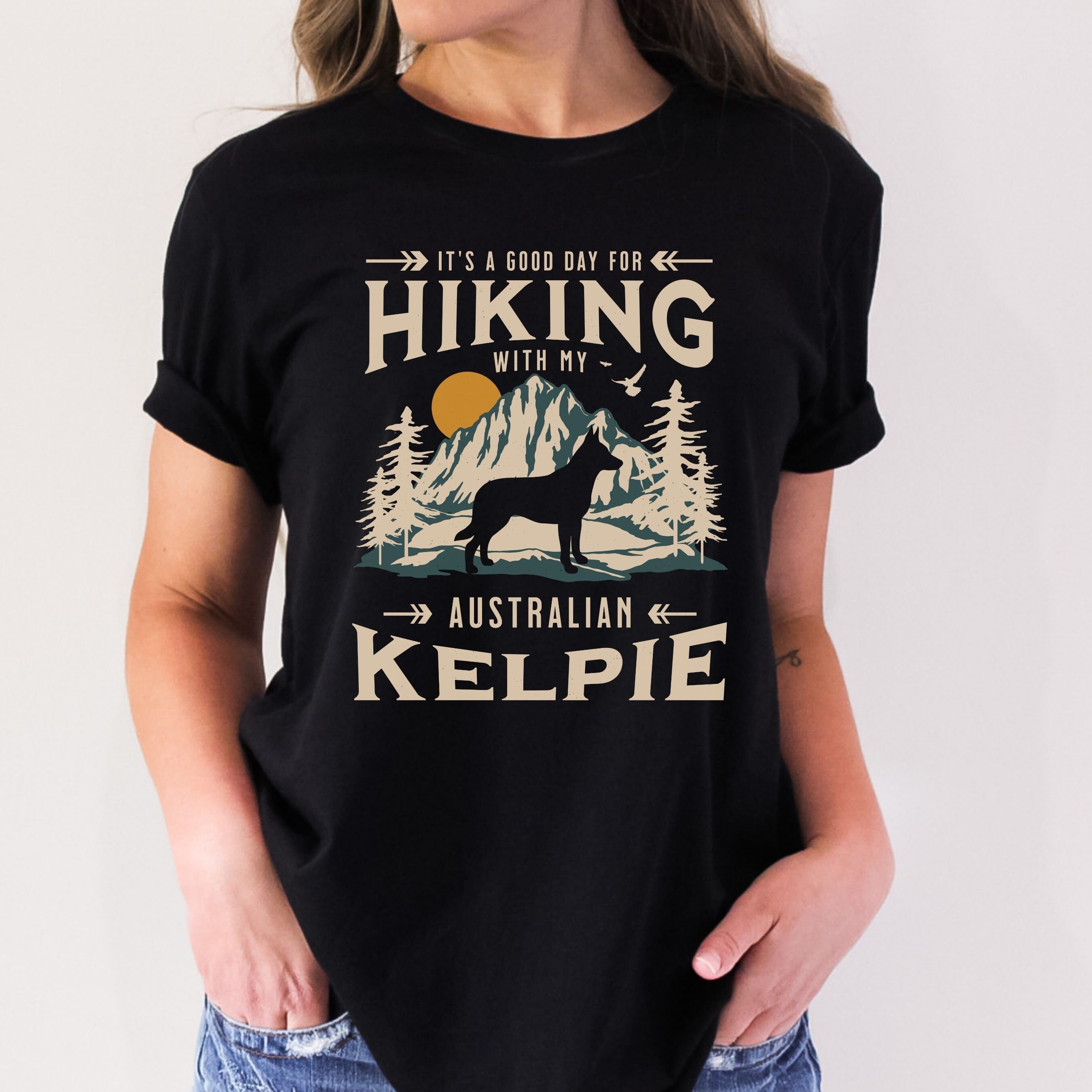 Kelpie Dog T-shirt Hiking With My Australian Kelpie Shirt - Etsy