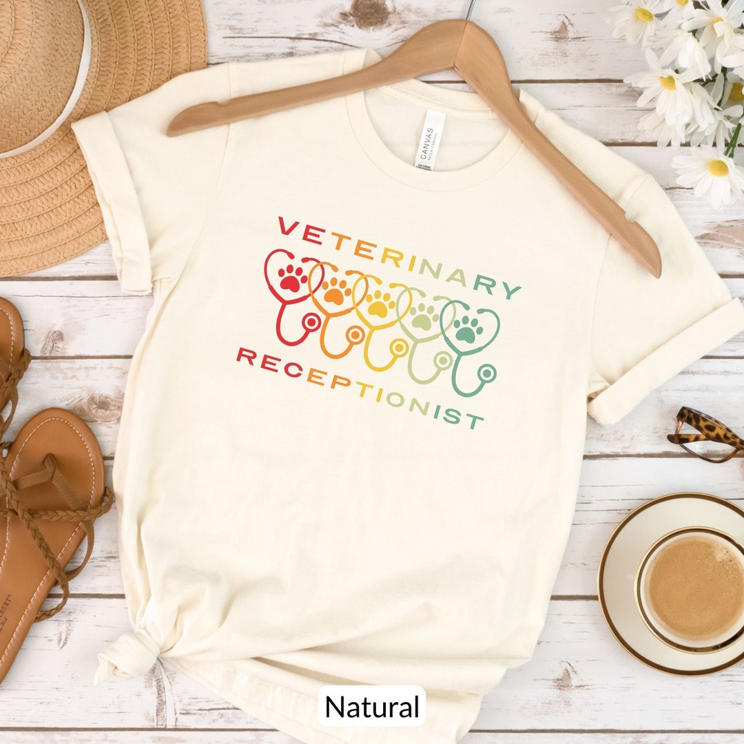 Vet Receptionist Shirt, Office Staff T-shirt for Veterinary Hospital ...