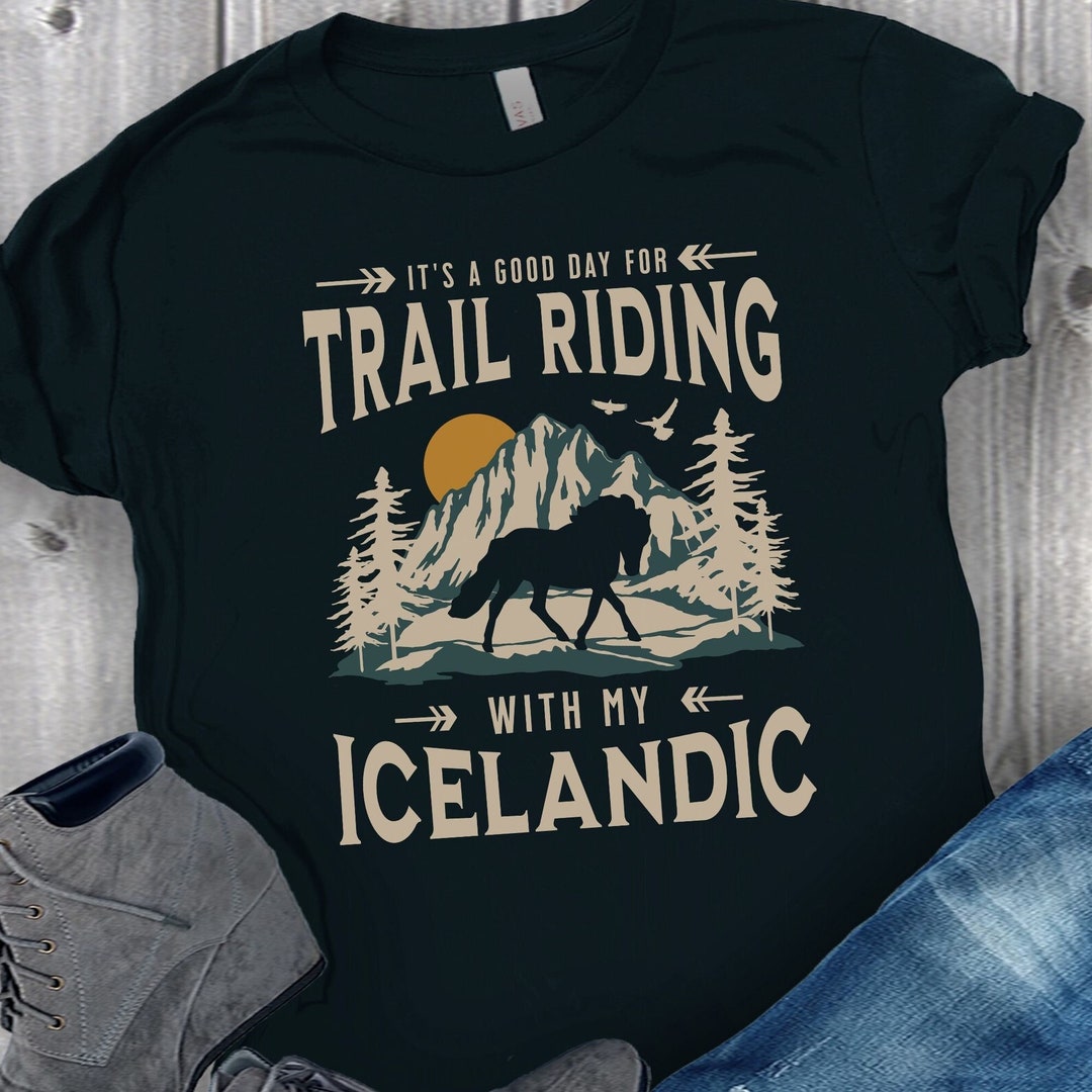 Icelandic Horse Trail Riding T-shirt, Gift for Horse Lover Shirt Riding ...