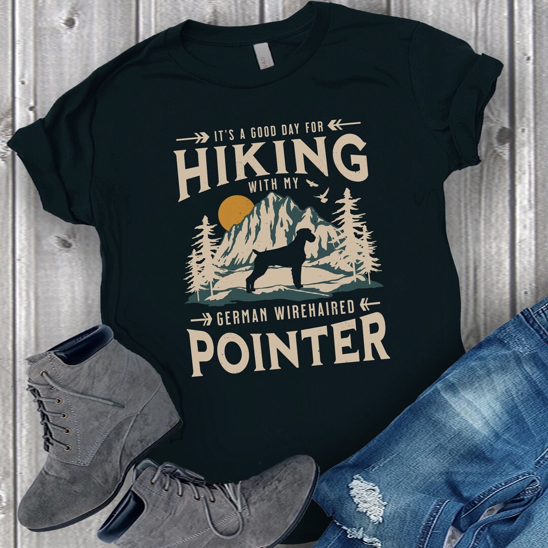 German Wirehaired Pointer T-shirt, GWP, Wirehaired Pointer Gift, Hiking ...