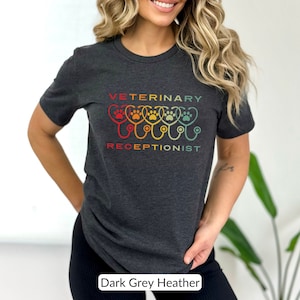 Vet Receptionist T-shirt, Front Office Staff Tshirt for Veterinary ...