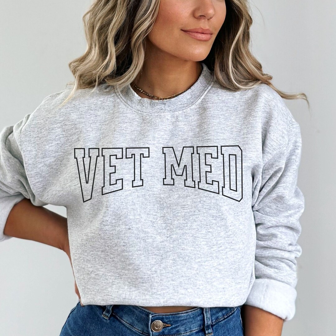 Vet Med Sweatshirt, Varsity Style Veterinarian Sweater, Veterinary ...