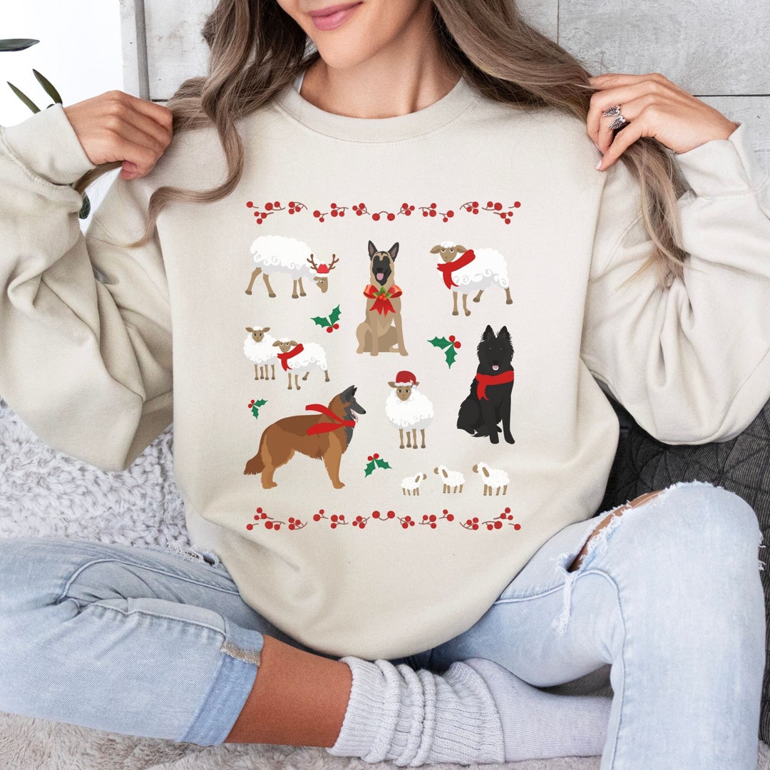 Belgian Shepherd Breeds Christmas Sweatshirt, Belgian Tervuren/malinois ...