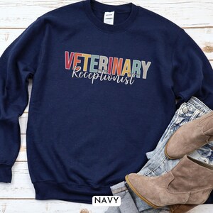 Vet Receptionist Sweatshirt, Trendy Vet Reception Sweater, Veterinarian ...