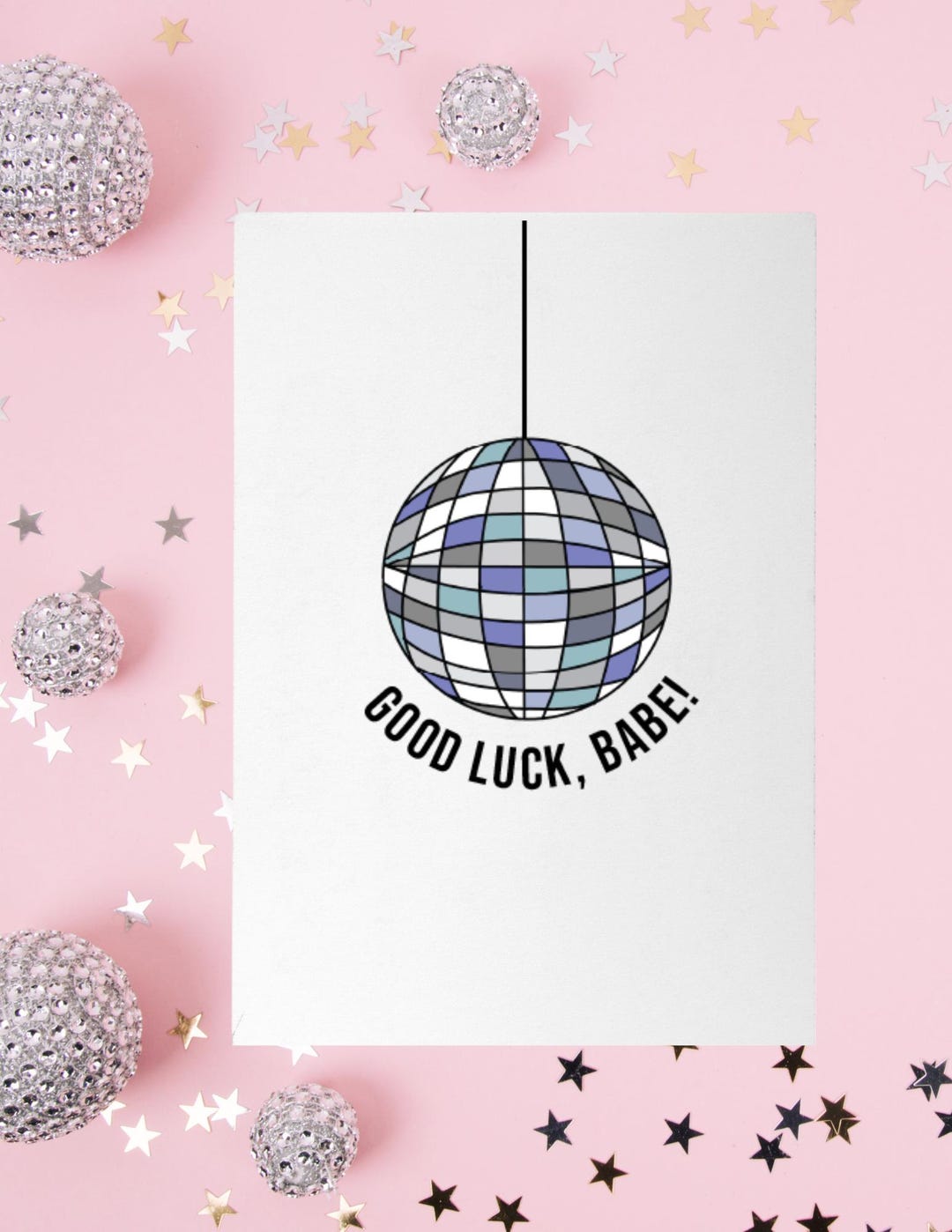 Downloadable Disco Card | Good Luck, Babe! Digital, Printable, Instant ...