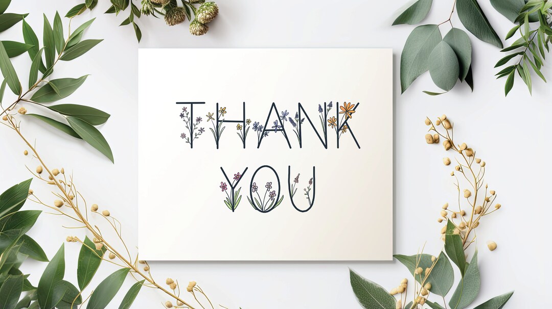 Printable Hand Drawn Thank You Note - Etsy