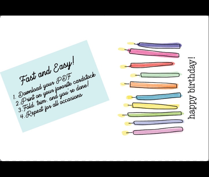 Downloadable and Printable Birthday Card - Etsy