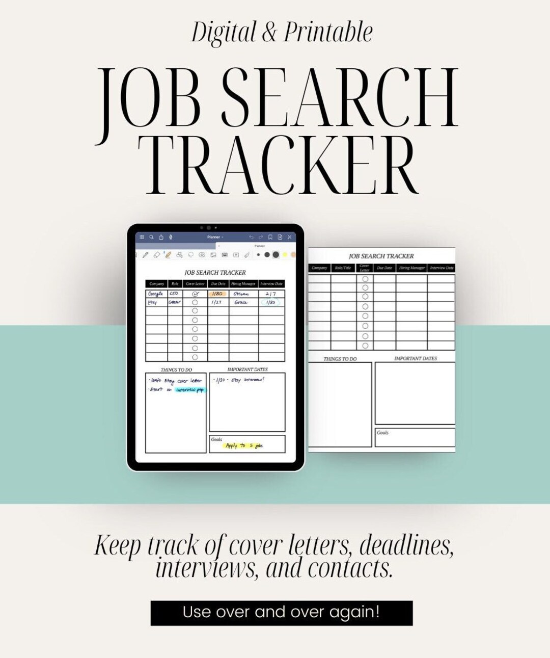 Minimalist Job Application Tracker - Etsy