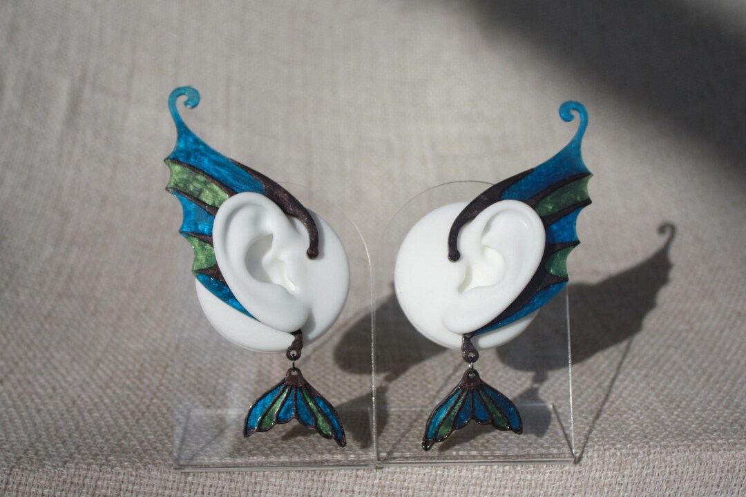 Merman or Sea Monster Fantasy Ear Cuff Set of 2 Gills W/ Tails Ideal ...