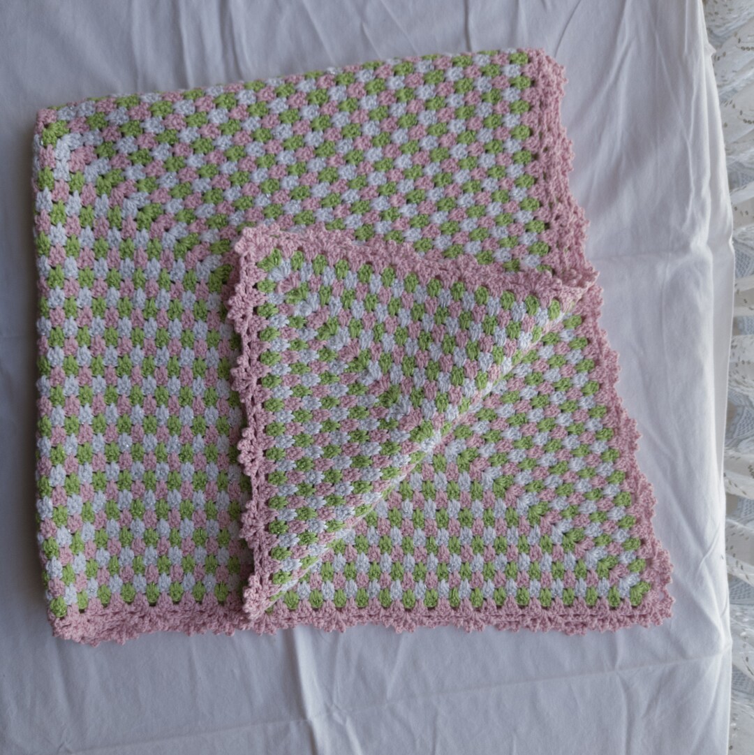 Handmade Crochet Baby Blanket 100% Cotton Yarn 40x40 in Cozy Gifts ...