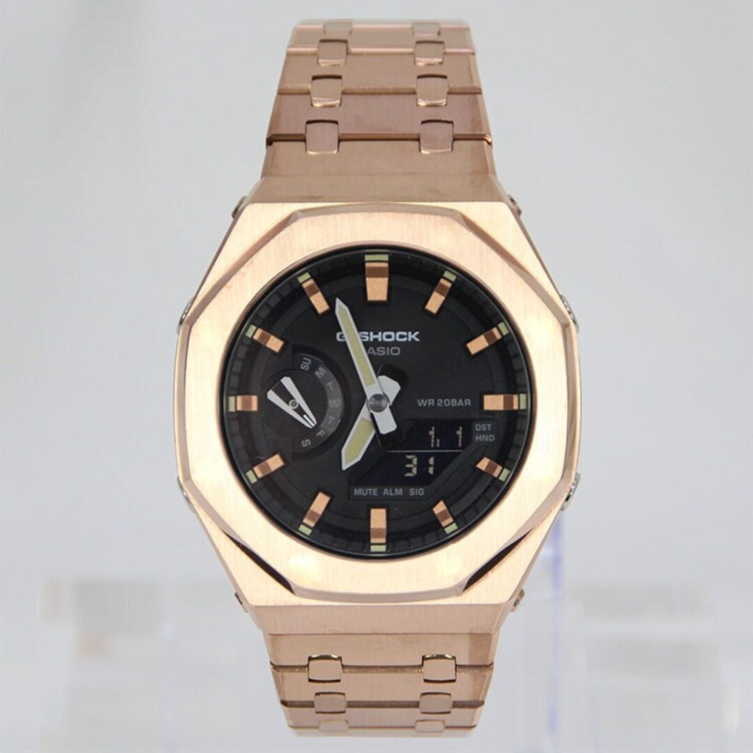 Custom Casioak GA-2110SU-3A Rose Gold Stainless Steel Case & Band Case ...