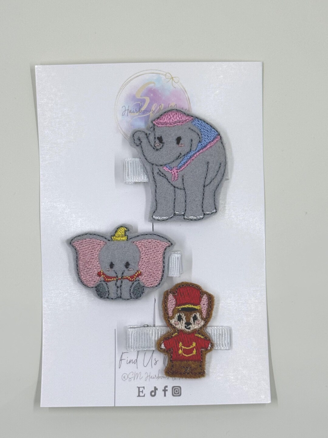 Elephant Inspired Feltie Clips, Inspired Feltie Clips, Hair Accessories ...