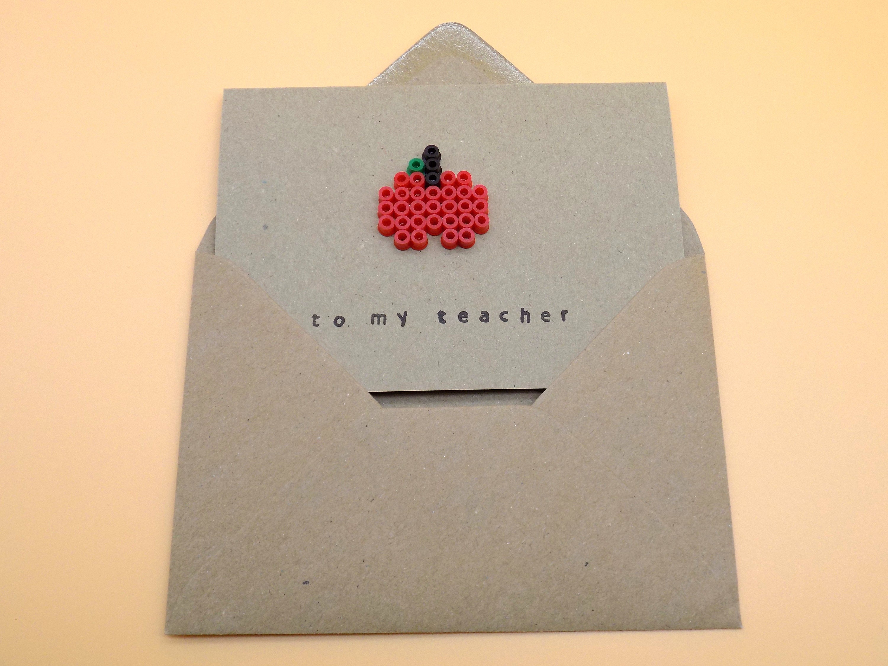 Teacher Card, Thank You Teacher Card, End of Year Teacher Gift, Apple ...