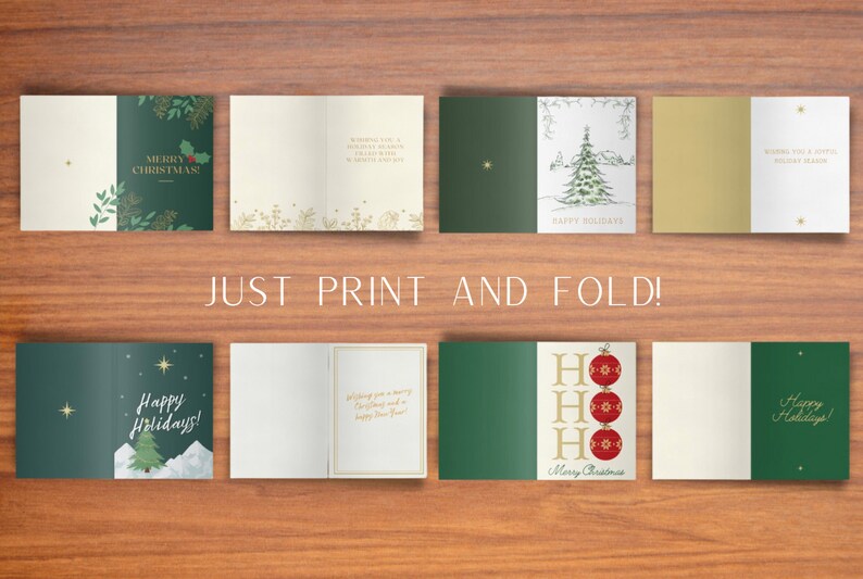Printable Christmas Cards - Variety Bundle of Ten! Instant Digital ...
