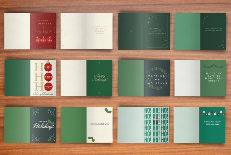 Printable Christmas Cards - Variety Bundle of Ten! Instant Digital ...