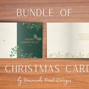 Printable Christmas Cards - Variety Bundle of Ten! Instant Digital ...
