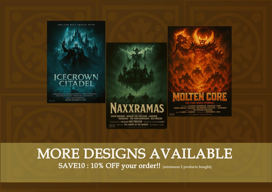 World of Warcraft Raid Movie Posters – Molten Core, Karazhan, Naxxramas ...