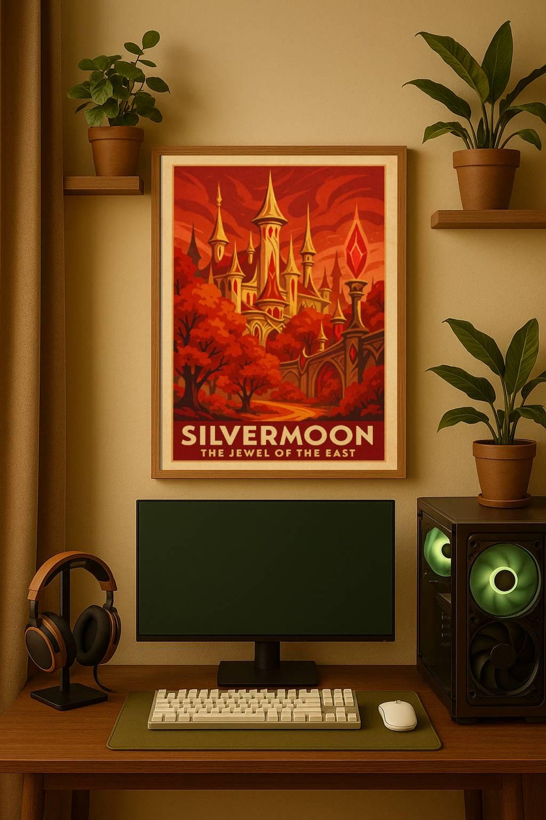 Silvermoon Digital Poster – Printable Wow Fantasy City Art – Vintage ...