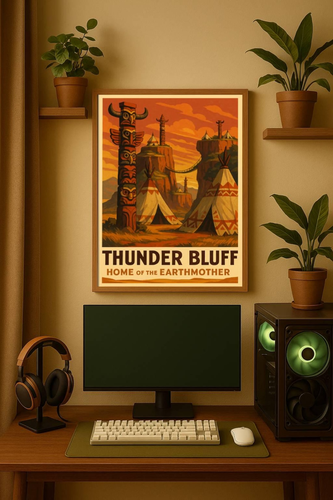 Thunder Bluff Printable Poster – Digital Wow Tauren City Wall Art ...