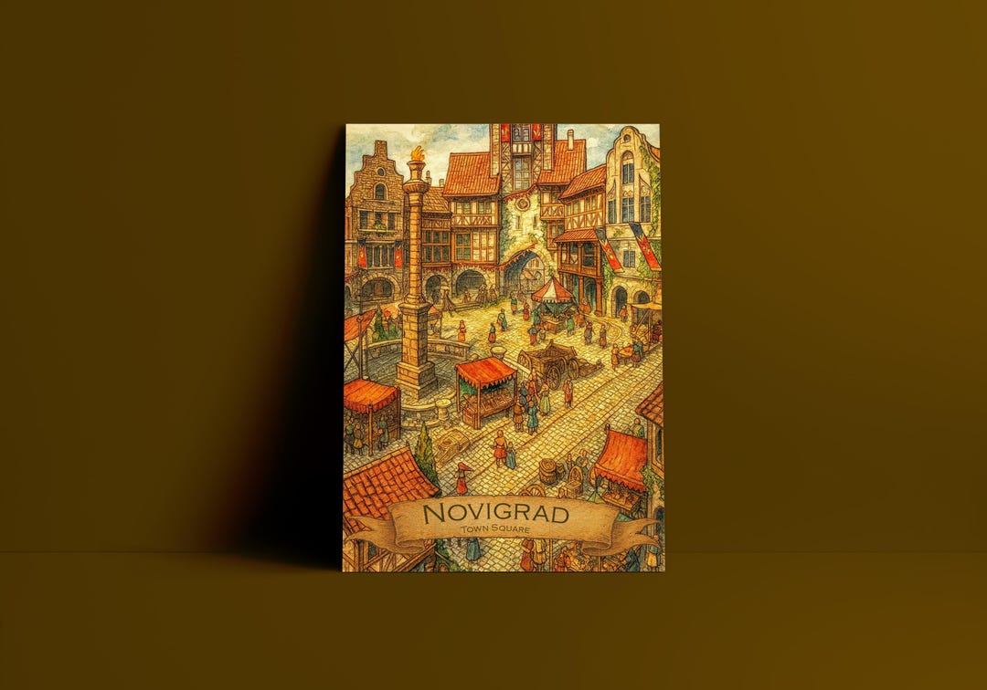 Novigrad - Town Square - Poster | the Witcher 3 Wall Art | Medieval ...