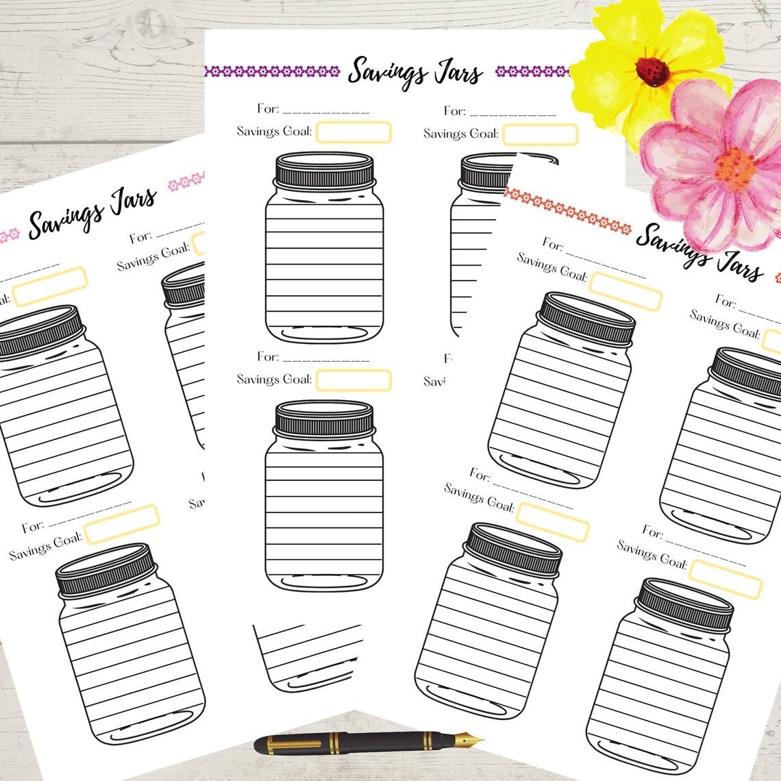 Savings Jars BUNDLE Savings Jars Printable Jar Savings Trackers Budget ...