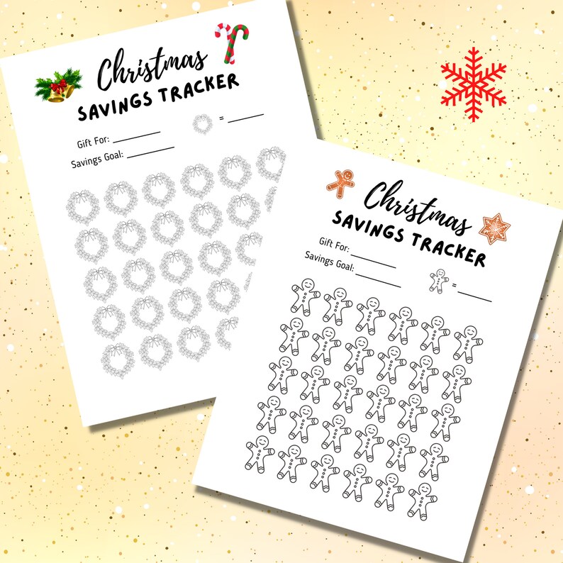 Christmas Savings Tracker Holiday Savings Tracker Savings - Etsy