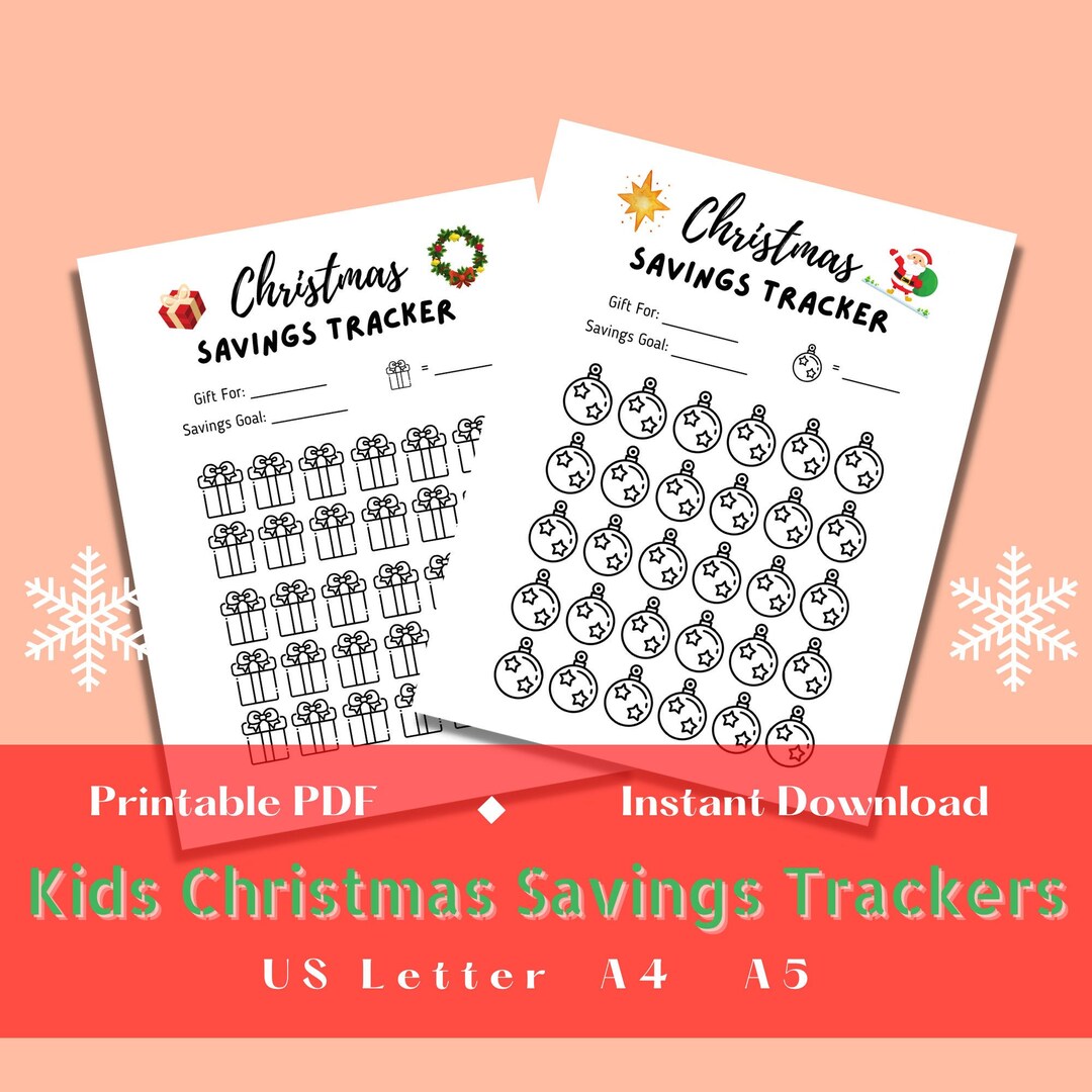 Kids Christmas Savings Tracker | Kids Coloring Pages | Savings Tracker ...