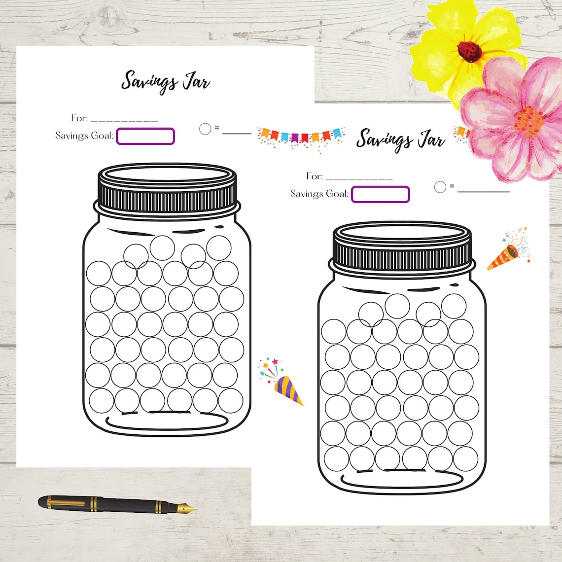 Savings Jars BUNDLE Savings Jars Printable Jar Savings Trackers Budget ...