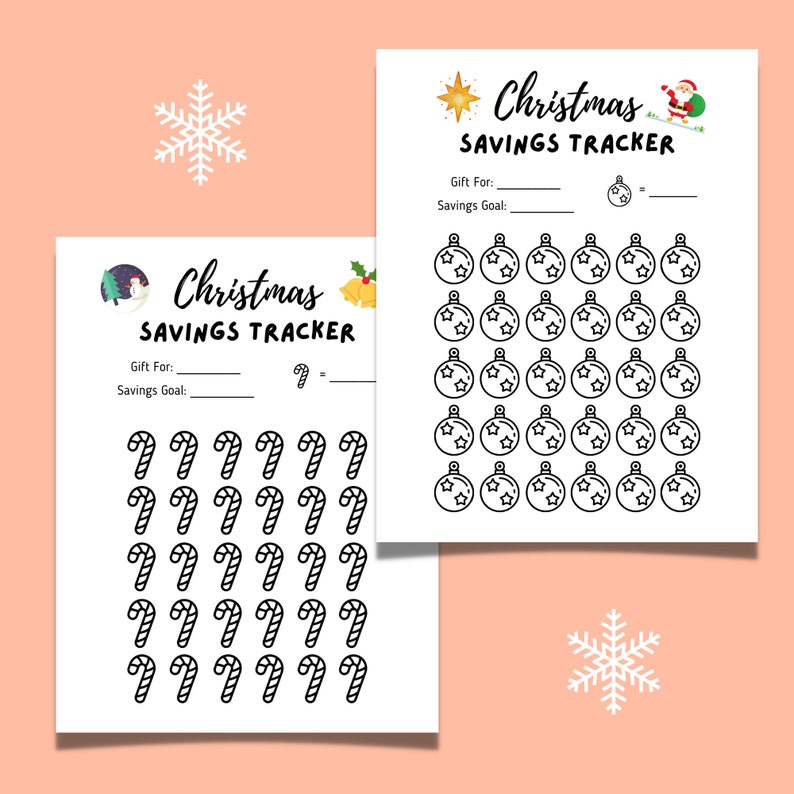 Kids Christmas Savings Tracker | Kids Coloring Pages | Savings Tracker ...
