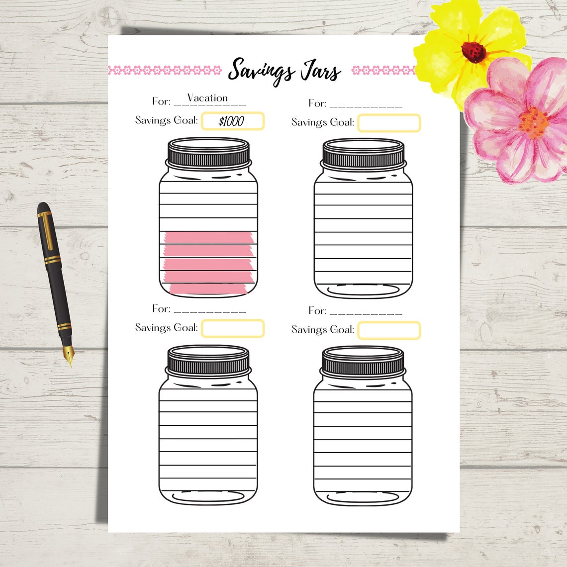 Savings Jars BUNDLE Savings Jars Printable Jar Savings Trackers Budget ...