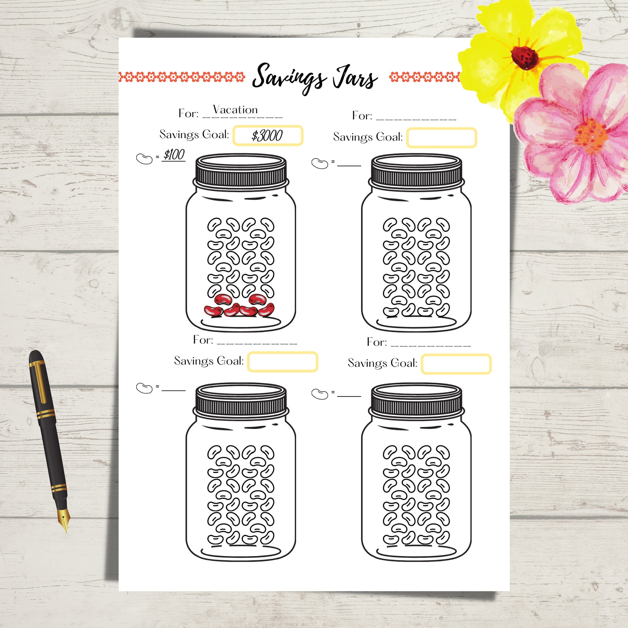 Savings Jars BUNDLE Savings Jars Printable Jar Savings Trackers Budget Savings Budgeting Tracker ...
