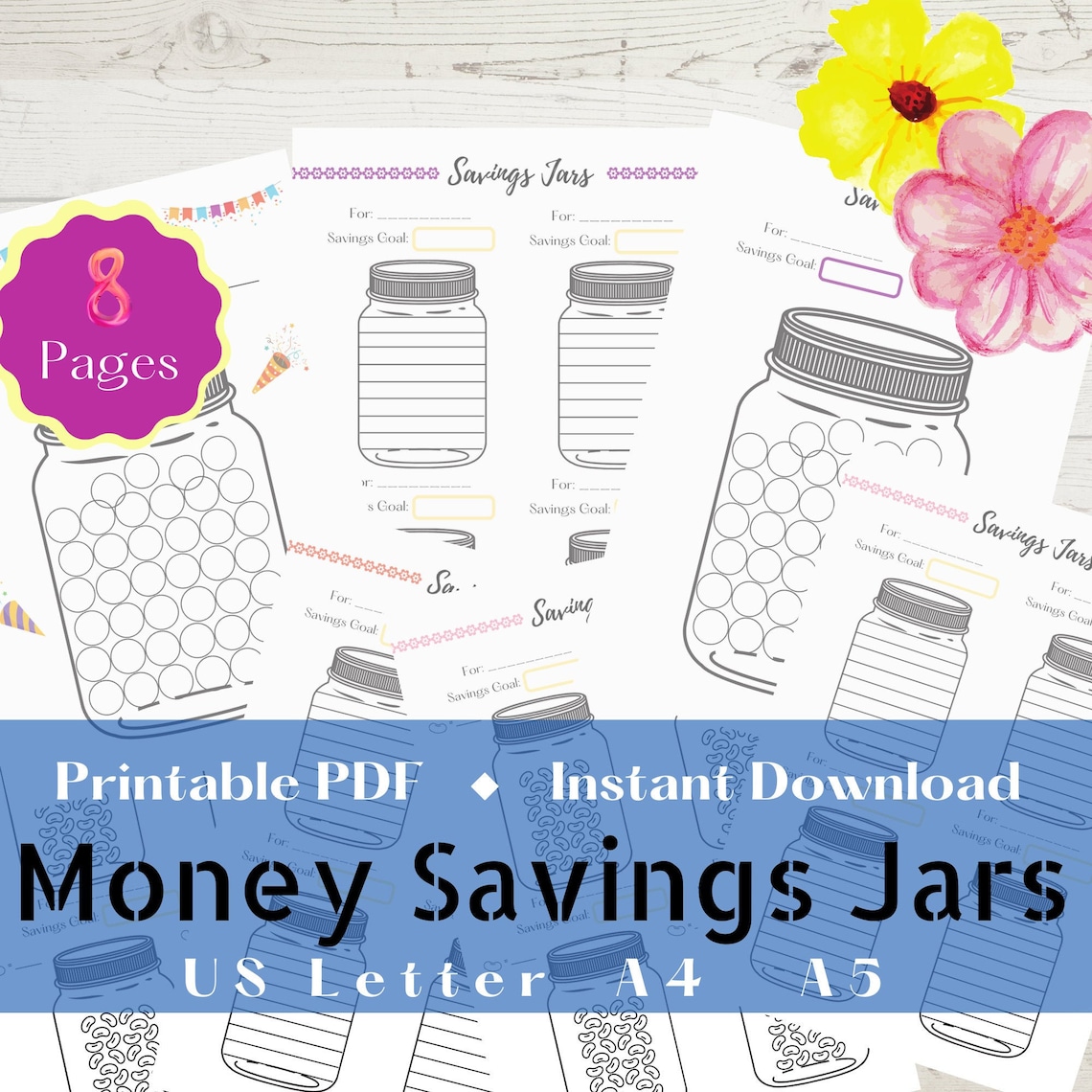 Savings Jars BUNDLE Savings Jars Printable Jar Savings Trackers Budget ...