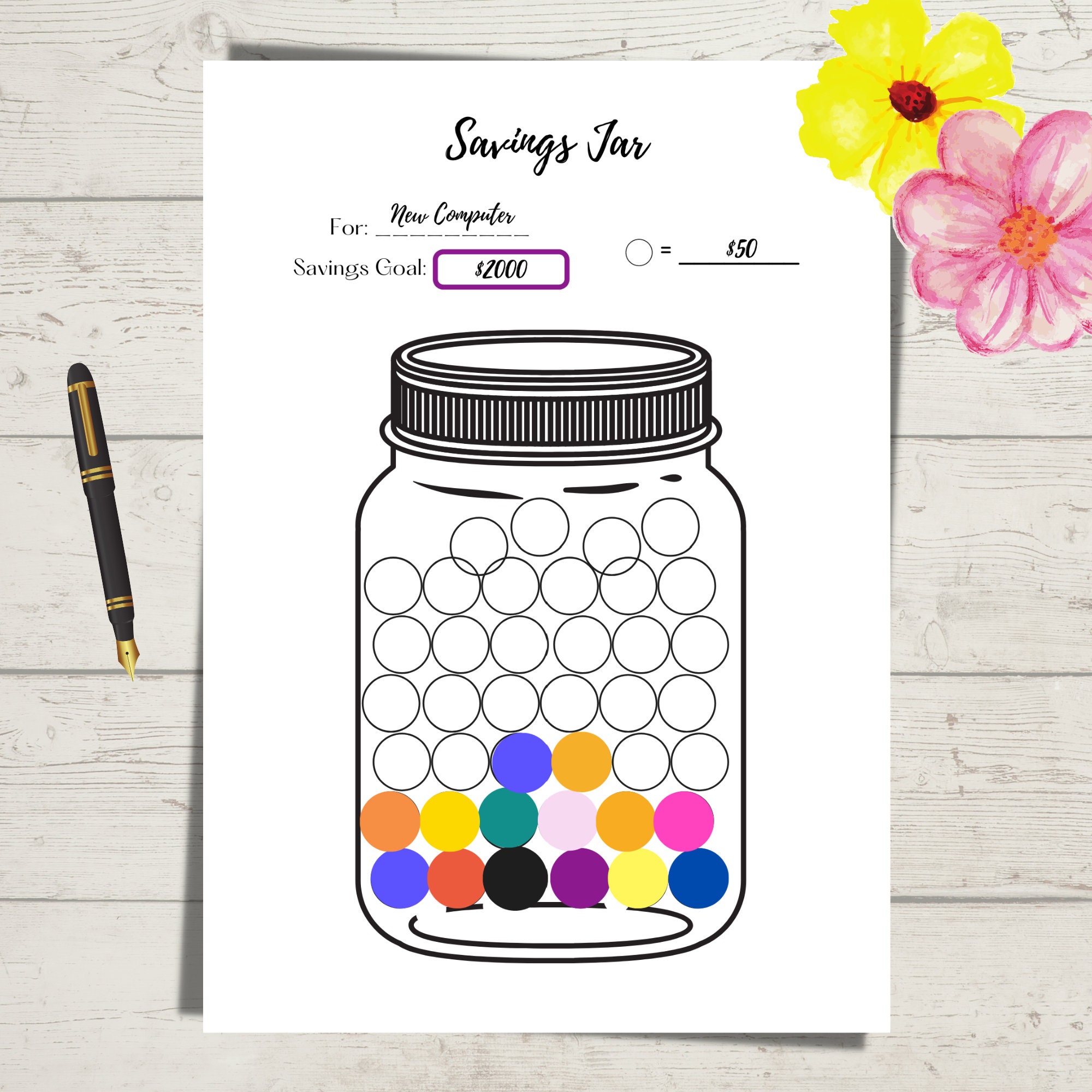 Savings Jars BUNDLE Savings Jars Printable Jar Savings Trackers Budget ...