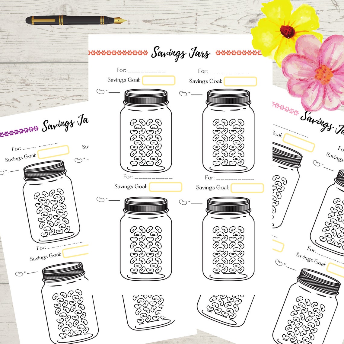 Savings Jars BUNDLE Savings Jars Printable Jar Savings Trackers Budget ...