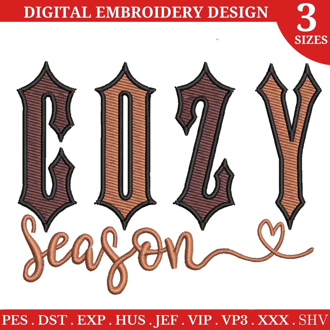 Cozy Season Embroidery Design, Thanksgiving, Fall Embroidery Pattern ...